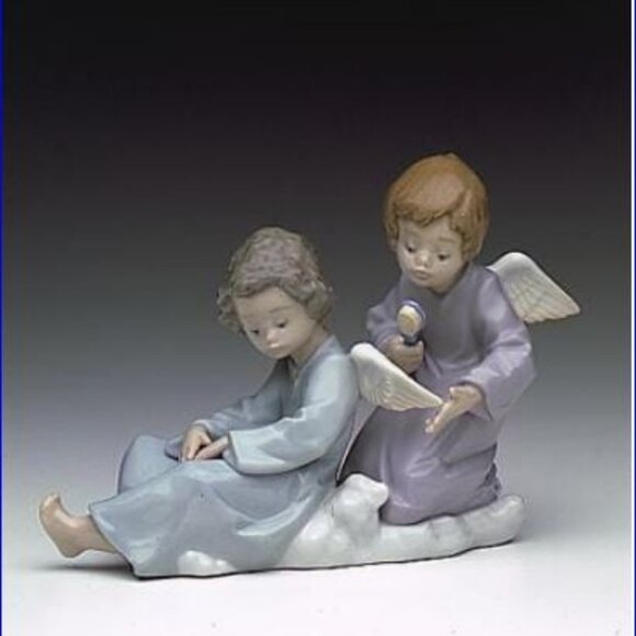 Lladro | Art | Lladro Angels Angelito Pienando Al Compaero 5727 989 Vtg ...
